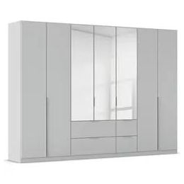 Dreht&uuml;renschrank OTTO HOME "Kleiderschrank Schrank Garderobe AGORDO mit Dekor- oder Hochglanzfront", grau (seidengrau), B:315cm H:229cm T:54cm, Holzwerkstoff, Schr&auml;nke, Dreht&uuml;renschrank, mit Au&szlig;enschubk&auml;sten, in 7 Breiten und 2 H&ouml;hen MADE IN GERMANY