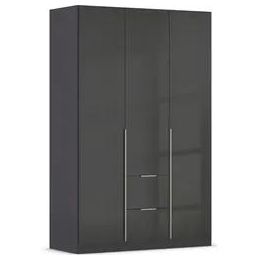 Dreht&uuml;renschrank OTTO HOME "Kleiderschrank Schrank Garderobe AGORDO mit Dekor- oder Hochglanzfront", grau (graumetallic, hochglanz effektgrau), B:136cm H:210cm T:54cm, Holzwerkstoff, Schr&auml;nke, Dreht&uuml;renschrank, mit Au&szlig;enschubk&auml;sten, in 7 Breiten und 2 H&ouml;hen MADE IN GERMANY, Topseller