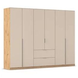 Dreht&uuml;renschrank OTTO HOME "Kleiderschrank Schrank Garderobe AGORDO mit Dekor- oder Hochglanzfront", braun (eiche artisan, champagner), B:271cm H:210cm T:54cm, Holzwerkstoff, Schr&auml;nke, Dreht&uuml;renschrank, mit Au&szlig;enschubk&auml;sten, in 7 Breiten und 2 H&ouml;hen MADE IN GERMANY
