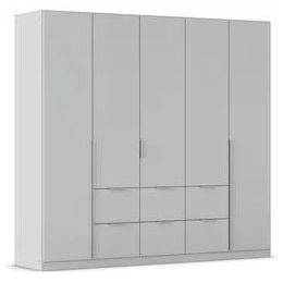 Dreht&uuml;renschrank OTTO HOME "Kleiderschrank Schrank Garderobe AGORDO mit Dekor- oder Hochglanzfront", grau (seidengrau), B:226cm H:210cm T:54cm, Holzwerkstoff, Schr&auml;nke, Dreht&uuml;renschrank, mit Au&szlig;enschubk&auml;sten, in 7 Breiten und 2 H&ouml;hen MADE IN GERMANY, Topseller