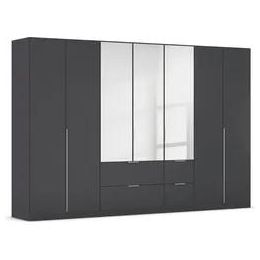 Dreht&uuml;renschrank OTTO HOME "Kleiderschrank Schrank Garderobe AGORDO mit Dekor- oder Hochglanzfront", grau (graumetallic), B:315cm H:210cm T:54cm, Holzwerkstoff, Schr&auml;nke, Dreht&uuml;renschrank, mit Au&szlig;enschubk&auml;sten, in 7 Breiten und 2 H&ouml;hen MADE IN GERMANY