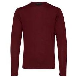 Strickfleece-Pullover Casual Friday "Strickpullover CFKent", Herren, Gr. L, rot (vineyard wine melange), Obermaterial: 50% Wolle WO. 50% Polyacryl PAN., Pullover