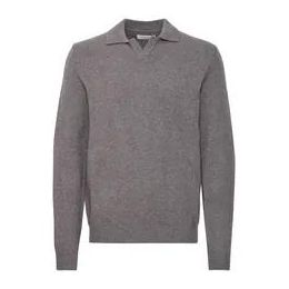 Strickfleece-Pullover Casual Friday "Strickpullover CFKARL polo knit", Herren, Gr. XL, grau (pewter mix), Obermaterial: 50% Polyacryl PAN. 28% Polyester PES. 22% Nylon NY., Pullover