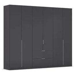 Dreht&uuml;renschrank OTTO HOME "Kleiderschrank Schrank Garderobe AGORDO mit Dekor- oder Hochglanzfront", grau (graumetallic), B:271cm H:229cm T:54cm, Holzwerkstoff, Schr&auml;nke, Dreht&uuml;renschrank, mit Au&szlig;enschubk&auml;sten, in 7 Breiten und 2 H&ouml;hen MADE IN GERMANY