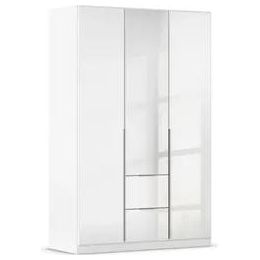 Dreht&uuml;renschrank OTTO HOME "Kleiderschrank Kleiderschr&auml;nke Schrank Garderobe AGORDO mit Glasfront", wei&szlig; (alpinwei&szlig;, glas kristallwei&szlig;), B:136cm H:210cm T:54cm, Holzwerkstoff, Schr&auml;nke, Dreht&uuml;renschrank, mit Au&szlig;enschubk&auml;sten, in 7 Breiten und 2 H&ouml;hen MADE IN GERMANY