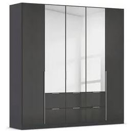 Dreht&uuml;renschrank OTTO HOME "Kleiderschrank Schrank Garderobe AGORDO mit Dekor- oder Hochglanzfront", grau (graumetallic, hochglanz effektgrau), B:226cm H:229cm T:54cm, Holzwerkstoff, Schr&auml;nke, Dreht&uuml;renschrank, mit Au&szlig;enschubk&auml;sten, in 7 Breiten und 2 H&ouml;hen MADE IN GERMANY