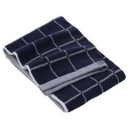 Handtuch Esprit "Melange Cube", blau (navy blau), B:50cm L:100cm, Walkfrottier, Obermaterial: 100% Baumwolle, Handt&uuml;cher, im Karodesign