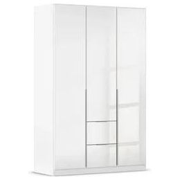 Dreht&uuml;renschrank OTTO HOME "Kleiderschrank Kleiderschr&auml;nke Schrank Garderobe AGORDO mit Glasfront", wei&szlig; (alpinwei&szlig;, glas kristallwei&szlig;), B:136cm H:210cm T:54cm, Holzwerkstoff, Schr&auml;nke, Dreht&uuml;renschrank, mit Au&szlig;enschubk&auml;sten, in 7 Breiten und 2 H&ouml;hen MADE IN GERMANY