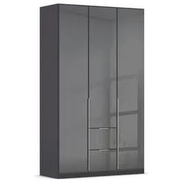Dreht&uuml;renschrank OTTO HOME "Kleiderschrank Kleiderschr&auml;nke Schrank Garderobe AGORDO mit Glasfront", grau (graumetallic, glas basalt), B:136cm H:229cm T:54cm, Holzwerkstoff, Schr&auml;nke, Dreht&uuml;renschrank, mit Au&szlig;enschubk&auml;sten, in 7 Breiten und 2 H&ouml;hen MADE IN GERMANY