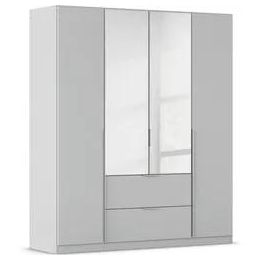 Dreht&uuml;renschrank OTTO HOME "Kleiderschrank Schrank Garderobe AGORDO mit Dekor- oder Hochglanzfront", grau (seidengrau), B:181cm H:210cm T:54cm, Holzwerkstoff, Schr&auml;nke, Dreht&uuml;renschrank, mit Au&szlig;enschubk&auml;sten, in 7 Breiten und 2 H&ouml;hen MADE IN GERMANY