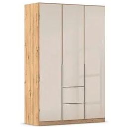 Dreht&uuml;renschrank OTTO HOME "Kleiderschrank Kleiderschr&auml;nke Schrank Garderobe AGORDO mit Glasfront", beige (eiche artisan, glas champagner), B:136cm H:210cm T:54cm, Holzwerkstoff, Schr&auml;nke, Dreht&uuml;renschrank, mit Au&szlig;enschubk&auml;sten, in 7 Breiten und 2 H&ouml;hen MADE IN GERMANY