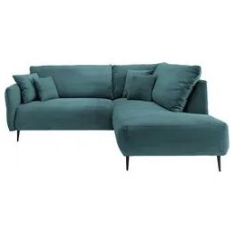 Ecksofa Home Affaire "Vanilla L-Form", blau (petrol), B:255cm T:190cm, Sofas, Ecksofa, Armlehnenfunktion