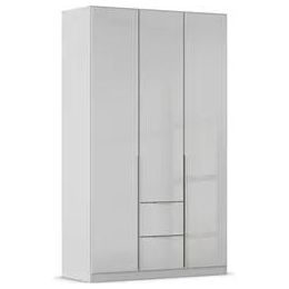 Dreht&uuml;renschrank OTTO HOME "Kleiderschrank Kleiderschr&auml;nke Schrank Garderobe AGORDO mit Glasfront", grau (seidengrau, glas seidengrau), B:136cm H:229cm T:54cm, Holzwerkstoff, Schr&auml;nke, Dreht&uuml;renschrank, mit Au&szlig;enschubk&auml;sten, in 7 Breiten und 2 H&ouml;hen MADE IN GERMANY