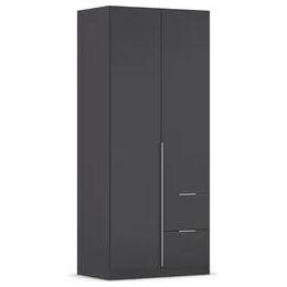 Dreht&uuml;renschrank OTTO HOME "Kleiderschrank Schrank Garderobe AGORDO mit Dekor- oder Hochglanzfront", grau (graumetallic), B:91cm H:210cm T:54cm, Holzwerkstoff, Schr&auml;nke, Dreht&uuml;renschrank, mit Au&szlig;enschubk&auml;sten, in 7 Breiten und 2 H&ouml;hen MADE IN GERMANY