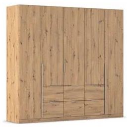 Dreht&uuml;renschrank OTTO HOME "Kleiderschrank Schrank Garderobe AGORDO mit Dekor- oder Hochglanzfront", braun (eiche artisan), B:226cm H:210cm T:54cm, Holzwerkstoff, Schr&auml;nke, Dreht&uuml;renschrank, mit Au&szlig;enschubk&auml;sten, in 7 Breiten und 2 H&ouml;hen MADE IN GERMANY