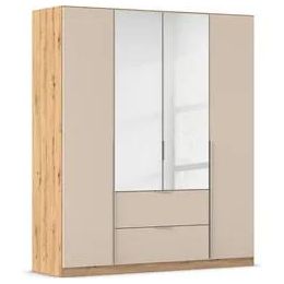 Dreht&uuml;renschrank OTTO HOME "Kleiderschrank Schrank Garderobe AGORDO mit Dekor- oder Hochglanzfront", braun (eiche artisan, champagner), B:181cm H:210cm T:54cm, Holzwerkstoff, Schr&auml;nke, Dreht&uuml;renschrank, mit Au&szlig;enschubk&auml;sten, in 7 Breiten und 2 H&ouml;hen MADE IN GERMANY