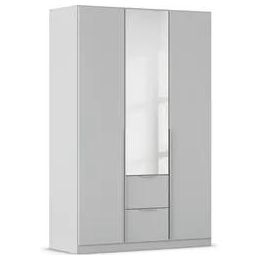 Dreht&uuml;renschrank OTTO HOME "Kleiderschrank Schrank Garderobe AGORDO mit Dekor- oder Hochglanzfront", grau (seidengrau), B:136cm H:210cm T:54cm, Holzwerkstoff, Schr&auml;nke, Dreht&uuml;renschrank, mit Au&szlig;enschubk&auml;sten, in 7 Breiten und 2 H&ouml;hen MADE IN GERMANY