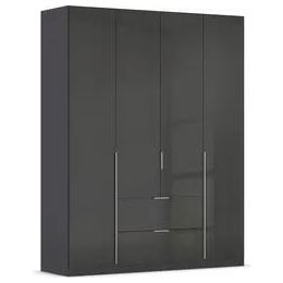 Dreht&uuml;renschrank OTTO HOME "Kleiderschrank Schrank Garderobe AGORDO mit Dekor- oder Hochglanzfront", grau (graumetallic, hochglanz effektgrau), B:181cm H:229cm T:54cm, Holzwerkstoff, Schr&auml;nke, Dreht&uuml;renschrank, mit Au&szlig;enschubk&auml;sten, in 7 Breiten und 2 H&ouml;hen MADE IN GERMANY, Topseller