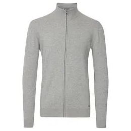 Strickjacke INDICODE "Strickjacke IDBadi", Herren, Gr. XXL, grau (grau mix), Obermaterial: 80% Baumwolle CO. 20% Polyamid PA., Strickjacken Strickjacke