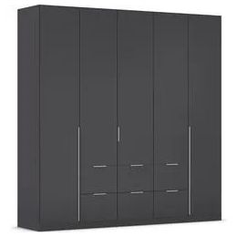 Dreht&uuml;renschrank OTTO HOME "Kleiderschrank Schrank Garderobe AGORDO mit Dekor- oder Hochglanzfront", grau (graumetallic), B:226cm H:229cm T:54cm, Holzwerkstoff, Schr&auml;nke, Dreht&uuml;renschrank, mit Au&szlig;enschubk&auml;sten, in 7 Breiten und 2 H&ouml;hen MADE IN GERMANY, Topseller