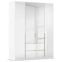 Dreht&uuml;renschrank OTTO HOME "Kleiderschrank Kleiderschr&auml;nke Schrank Garderobe AGORDO mit Glasfront", wei&szlig; (alpinwei&szlig;, glas kristallwei&szlig;), B:181cm H:229cm T:54cm, Holzwerkstoff, Schr&auml;nke, Dreht&uuml;renschrank, mit Au&szlig;enschubk&auml;sten, in 7 Breiten und 2 H&ouml;hen MADE IN GERMANY