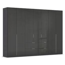 Dreht&uuml;renschrank OTTO HOME "Kleiderschrank Schrank Garderobe AGORDO mit Dekor- oder Hochglanzfront", grau (graumetallic, hochglanz effektgrau), B:315cm H:229cm T:54cm, Holzwerkstoff, Schr&auml;nke, Dreht&uuml;renschrank, mit Au&szlig;enschubk&auml;sten, in 7 Breiten und 2 H&ouml;hen MADE IN GERMANY