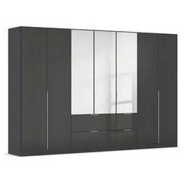 Dreht&uuml;renschrank OTTO HOME "Kleiderschrank Schrank Garderobe AGORDO mit Dekor- oder Hochglanzfront", grau (graumetallic, hochglanz effektgrau), B:315cm H:210cm T:54cm, Holzwerkstoff, Schr&auml;nke, Dreht&uuml;renschrank, mit Au&szlig;enschubk&auml;sten, in 7 Breiten und 2 H&ouml;hen MADE IN GERMANY