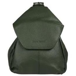 Cityrucksack Bruno Banani, Damen, Gr. B/H/T: 20cm x 27cm x 12cm, onesize, gr&uuml;n (oliv), Leder, Rindsleder, Rucks&auml;cke Cityrucksack, echt Leder