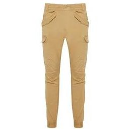 Cargohose INDICODE "Cargohose IDNuva", Damen, Gr. XL, N-Gr, beige (antelope), Obermaterial: 98% Baumwolle CO. 2% Elasthan EL., regular fit lang, Hosen Cargohose
