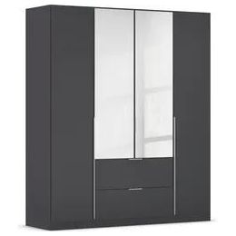 Dreht&uuml;renschrank OTTO HOME "Kleiderschrank Schrank Garderobe AGORDO mit Dekor- oder Hochglanzfront", grau (graumetallic), B:181cm H:210cm T:54cm, Holzwerkstoff, Schr&auml;nke, Dreht&uuml;renschrank, mit Au&szlig;enschubk&auml;sten, in 7 Breiten und 2 H&ouml;hen MADE IN GERMANY
