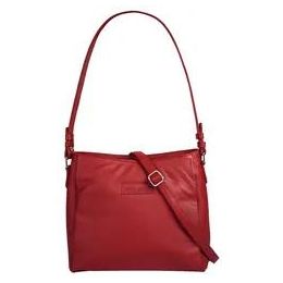 Shopper Bruno Banani, Damen, Gr. B/H/T: 27cm x 25cm x 10cm onesize, rot, Leder, leicht gl&auml;nzend, unifarben, Taschen Shopper, echt Leder