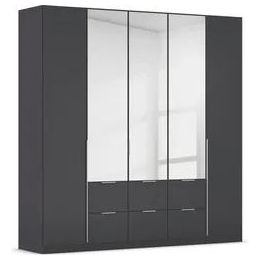 Dreht&uuml;renschrank OTTO HOME "Kleiderschrank Schrank Garderobe AGORDO mit Dekor- oder Hochglanzfront", grau (graumetallic), B:226cm H:229cm T:54cm, Holzwerkstoff, Schr&auml;nke, Dreht&uuml;renschrank, mit Au&szlig;enschubk&auml;sten, in 7 Breiten und 2 H&ouml;hen MADE IN GERMANY