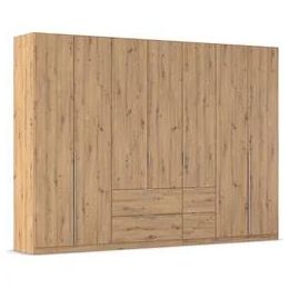 Dreht&uuml;renschrank OTTO HOME "Kleiderschrank Schrank Garderobe AGORDO mit Dekor- oder Hochglanzfront", braun (eiche artisan), B:315cm H:229cm T:54cm, Holzwerkstoff, Schr&auml;nke, Dreht&uuml;renschrank, mit Au&szlig;enschubk&auml;sten, in 7 Breiten und 2 H&ouml;hen MADE IN GERMANY