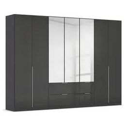 Dreht&uuml;renschrank OTTO HOME "Kleiderschrank Schrank Garderobe AGORDO mit Dekor- oder Hochglanzfront", grau (graumetallic, hochglanz effektgrau), B:315cm H:229cm T:54cm, Holzwerkstoff, Schr&auml;nke, Dreht&uuml;renschrank, mit Au&szlig;enschubk&auml;sten, in 7 Breiten und 2 H&ouml;hen MADE IN GERMANY
