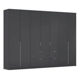 Dreht&uuml;renschrank OTTO HOME "Kleiderschrank Schrank Garderobe AGORDO mit Dekor- oder Hochglanzfront", grau (graumetallic), B:315cm H:229cm T:54cm, Holzwerkstoff, Schr&auml;nke, Dreht&uuml;renschrank, mit Au&szlig;enschubk&auml;sten, in 7 Breiten und 2 H&ouml;hen MADE IN GERMANY, Topseller