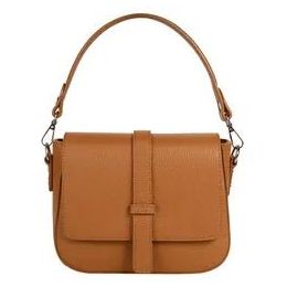 Umh&auml;ngetasche Samantha Look, Damen, Gr. B/H/T: 21cm x 16cm x 6cm onesize, braun (cognac), Leder, clean, Taschen Umh&auml;ngetasche, echt Leder, Made in Italy