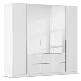 Dreht&uuml;renschrank OTTO HOME "Kleiderschrank Schrank Garderobe AGORDO mit Dekor- oder Hochglanzfront", wei&szlig; (alpinwei&szlig;), B:226cm H:210cm T:54cm, Holzwerkstoff, Schr&auml;nke, Dreht&uuml;renschrank, mit Au&szlig;enschubk&auml;sten, in 7 Breiten und 2 H&ouml;hen MADE IN GERMANY
