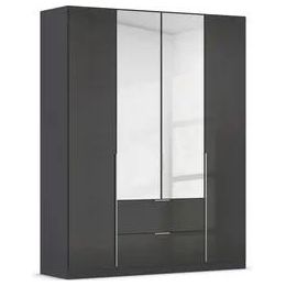 Dreht&uuml;renschrank OTTO HOME "Kleiderschrank Schrank Garderobe AGORDO mit Dekor- oder Hochglanzfront", grau (graumetallic, hochglanz effektgrau), B:181cm H:229cm T:54cm, Holzwerkstoff, Schr&auml;nke, Dreht&uuml;renschrank, mit Au&szlig;enschubk&auml;sten, in 7 Breiten und 2 H&ouml;hen MADE IN GERMANY