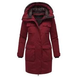 Winterjacke Navahoo "Eissturm 14", Damen, Gr. S (36), rot (bordeaux), Material: 100% Polyester, gerade h&uuml;ftbedeckend, weit gerader Abschluss, Jacken Winterjacke, Wasserabweisende Jacke mit Kapuze