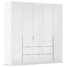 Dreht&uuml;renschrank OTTO HOME "Kleiderschrank Schrank Garderobe AGORDO mit Dekor- oder Hochglanzfront", wei&szlig; (alpinwei&szlig;, hochglanz wei&szlig;), B:226cm H:229cm T:54cm, Holzwerkstoff, Schr&auml;nke, Dreht&uuml;renschrank, mit Au&szlig;enschubk&auml;sten, in 7 Breiten und 2 H&ouml;hen MADE IN GERMANY, Topseller
