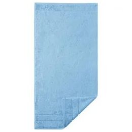 Badetuch Egeria "Prestige", blau (mittelblau), B:75cm L:160cm, Walkfrottee, Obermaterial: 100% Baumwolle, Handt&uuml;cher, Badetuch, Uni Programm mit Streifenbord&uuml;re, SUPIMA Baumwolle