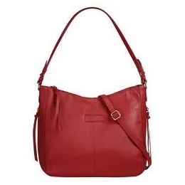 Shopper Bruno Banani, Damen, Gr. B/H/T: 35cm x 28cm x 13cm onesize, rot, Leder, leicht gl&auml;nzend, unifarben, Taschen Shopper, echt Leder
