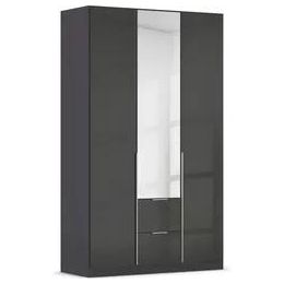 Dreht&uuml;renschrank OTTO HOME "Kleiderschrank Schrank Garderobe AGORDO mit Dekor- oder Hochglanzfront", grau (graumetallic, hochglanz effektgrau), B:136cm H:229cm T:54cm, Holzwerkstoff, Schr&auml;nke, Dreht&uuml;renschrank, mit Au&szlig;enschubk&auml;sten, in 7 Breiten und 2 H&ouml;hen MADE IN GERMANY