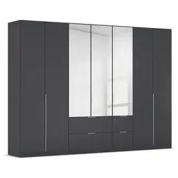 Dreht&uuml;renschrank OTTO HOME "Kleiderschrank Schrank Garderobe AGORDO mit Dekor- oder Hochglanzfront", grau (graumetallic), B:315cm H:229cm T:54cm, Holzwerkstoff, Schr&auml;nke, Dreht&uuml;renschrank, mit Au&szlig;enschubk&auml;sten, in 7 Breiten und 2 H&ouml;hen MADE IN GERMANY