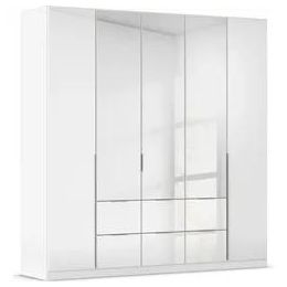 Dreht&uuml;renschrank OTTO HOME "Kleiderschrank Kleiderschr&auml;nke Schrank Garderobe AGORDO mit Glasfront", wei&szlig; (alpinwei&szlig;, glas kristallwei&szlig;), B:226cm H:229cm T:54cm, Holzwerkstoff, Schr&auml;nke, Dreht&uuml;renschrank, mit Au&szlig;enschubk&auml;sten, in 7 Breiten und 2 H&ouml;hen MADE IN GERMANY