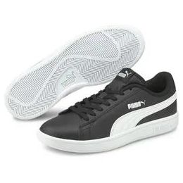 Sneaker Puma "SMASH V2 L", Damen, Gr. 41, schwarz-wei&szlig; (Puma schwarz, Puma wei&szlig;), Leder, Synthetik, Schuhe Sneaker, atmungsaktives Obermaterial aus Leder und Synthetik, Schn&uuml;rung