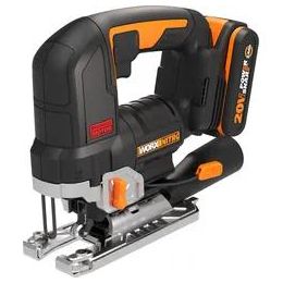 Akku-Stichs&auml;ge WORX "NITRO WX542", schwarz (scharz), B:7,6mm H:20,7mm L:20,9mm, S&auml;gemaschinen, Brushless-Motor, mit Absaug-Adapter, inkl. Akku & Ladeger&auml;t