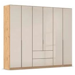 Dreht&uuml;renschrank OTTO HOME "Kleiderschrank Kleiderschr&auml;nke Schrank Garderobe AGORDO mit Glasfront", beige (eiche artisan, glas champagner), B:271cm H:229cm T:54cm, Holzwerkstoff, Schr&auml;nke, Dreht&uuml;renschrank, mit Au&szlig;enschubk&auml;sten, in 7 Breiten und 2 H&ouml;hen MADE IN GERMANY