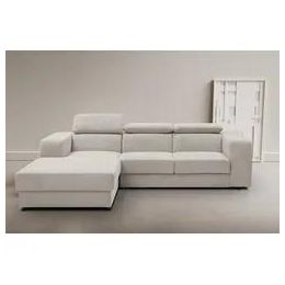 Ecksofa WERK2 "Cherry, modernes Sofa mit Komfortfunktionen, Breite 270cm, L-Form", beige (creme), B:270cm H:76cm T:192cm, 92% Polyester, 8% Nylon, Sofas, Ecksofa, bequem, mit verstellbaren Kopfteilen, Schlaffunktion und Bettkasten
