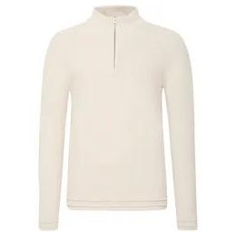 Troyer Casual Friday "Troyer CFKARL halfzip structured knit", Damen, Gr. XXL, beige (rainy day), Grobstrick, Obermaterial: 100% Baumwolle CO., unifarben, Basic, normal, Pullover Troyer